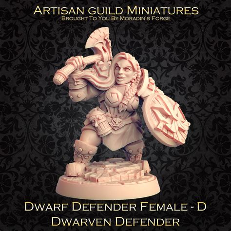 Dwarven Defender Female D Dwarf Fighter Paladin 3d Printed Role