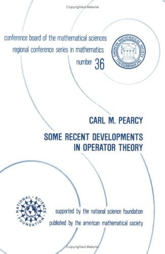 some recent developments in operator theory cbms regional conference series in mathematics