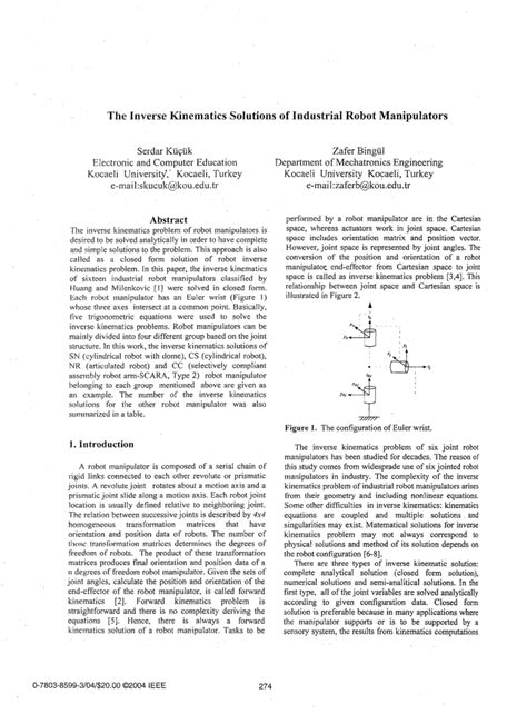 Pdf The Inverse Kinematics Solutions Of Fundamental Robot
