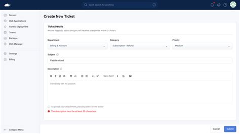 How Do I Submit A Support Ticket Runcloud Docs