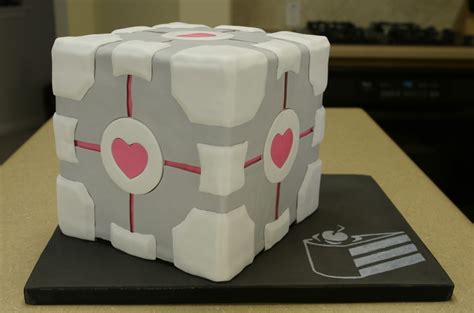 Weighted Companion Cube Cake CakeCentral
