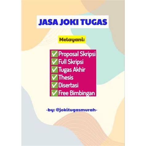 Jual Proposal Skripsi Thesis Disertasi Bimbingan Tugas Akhir Ta