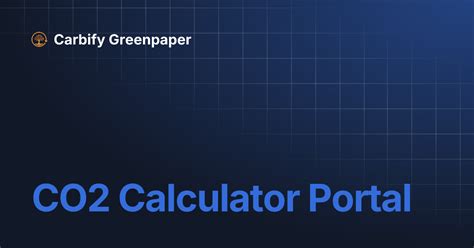 Co2 Calculator Portal Carbify Greenpaper