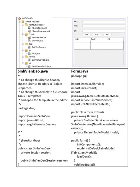 Sinhviendao Java Form Java Pdf Computer Science Programming