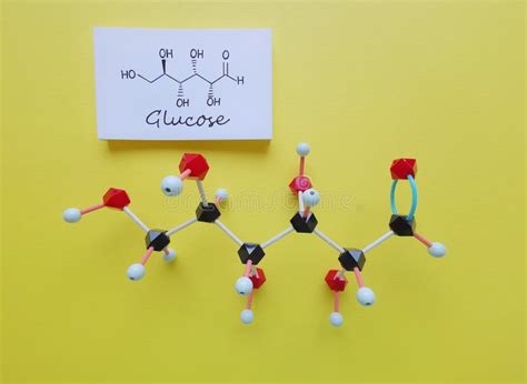 Structural Chemical Formula And Molecular Structure Model Of Glucose