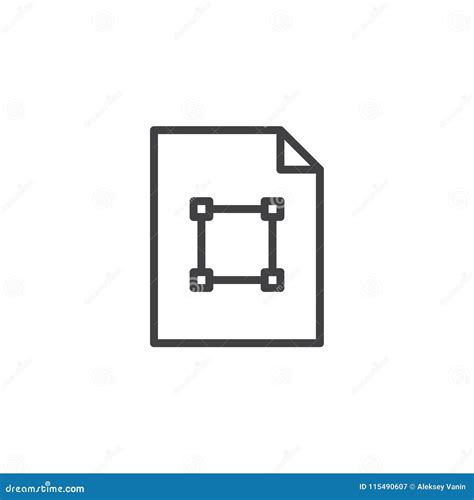 Graphic File Format Outline Icon Stock Vector Illustration Of Type Pixel 115490607