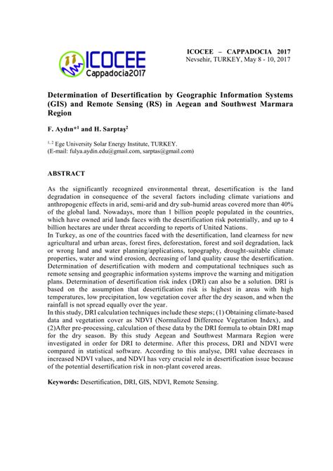 Pdf Assessment Of Desertification Risk By Gis And Remote Sensing A
