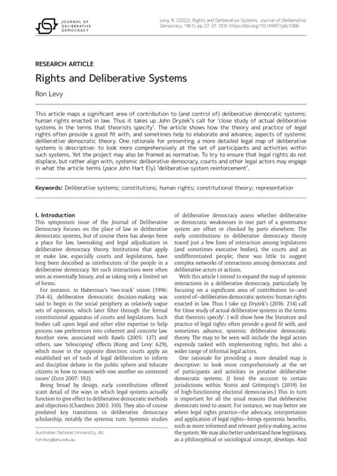 Pdf Rights And Deliberative Systems