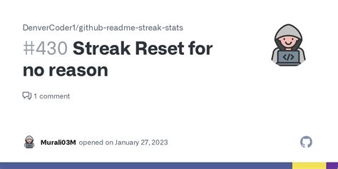 Streak Reset For No Reason · Issue 430 · Denvercoder1github Readme