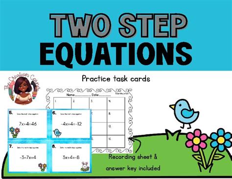 Two Step Equations Task Cards By The Creation Corner Tpt