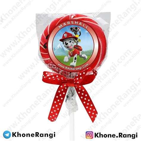 آبنبات چوبی تم سگ‌های نگهبان خونه رنگی تم تولد کندی بار