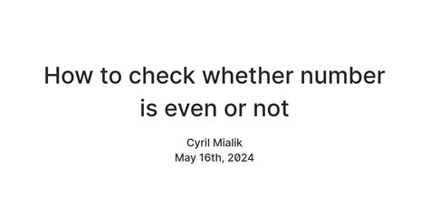 How To Check Whether Number Is Even Or Not Teletype