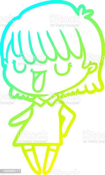 만화 여자의 차가운 그라데이션 선 그리기 귀여운에 대한 스톡 벡터 아트 및 기타 이미지 귀여운 그라데이션 낙서 드로잉 Istock