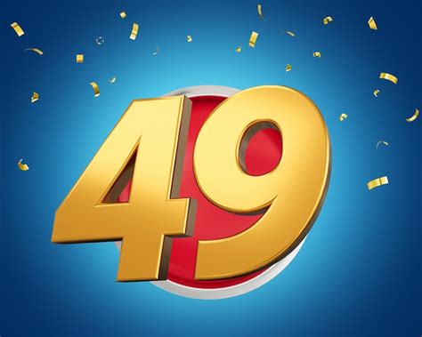 Premium Photo Gold Number 49 Gold Number Forty Nine On Rounded Red Icon With Particles 3d
