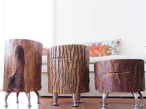Quirky Tree Trunk Tables Handmade From Salvaged Lumber