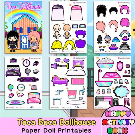 Quiet Book Printables Toca Boca Dollhouse Toca Boca Paper Doll Toca Quiet Book Diy Crafts
