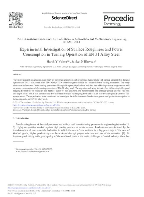 Pdf Experimental Investigation Of Surface Roughness In Electric Discharge Machining Edm