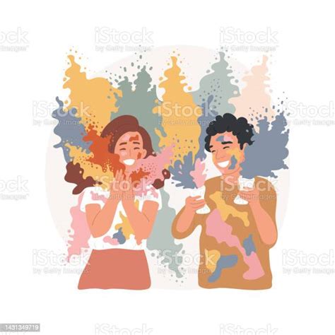 화려한 분말 고립 된 만화 벡터 일러스트 레이 션을 던지기 홀리에 대한 스톡 벡터 아트 및 기타 이미지 홀리 드로잉