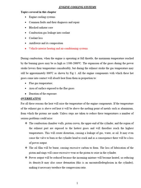 Engine Cooling System Notes 31 5 17 Pdf Radiator Engines