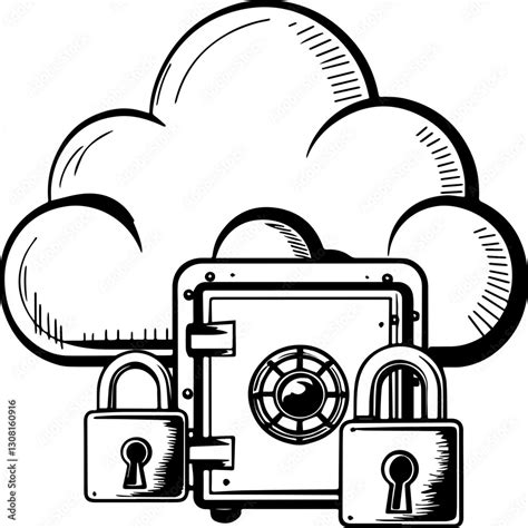 Svg Vector Features Cybersecurity Hacking And Protocols Cloud Storage