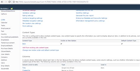 Create Site Columns Content Types Bind Content Type To List In Share Point Maria Academy