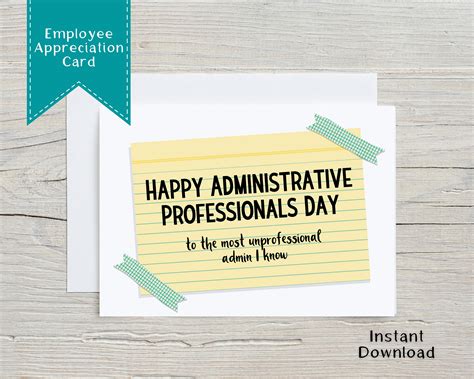 Funny Administrative Professionals Day Card Administrative Day T