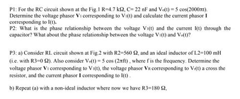 Solved P For The RC Circuit Shown At The Fig Chegg