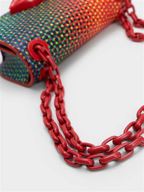 미니 키스 폴카 도트 모티브 백