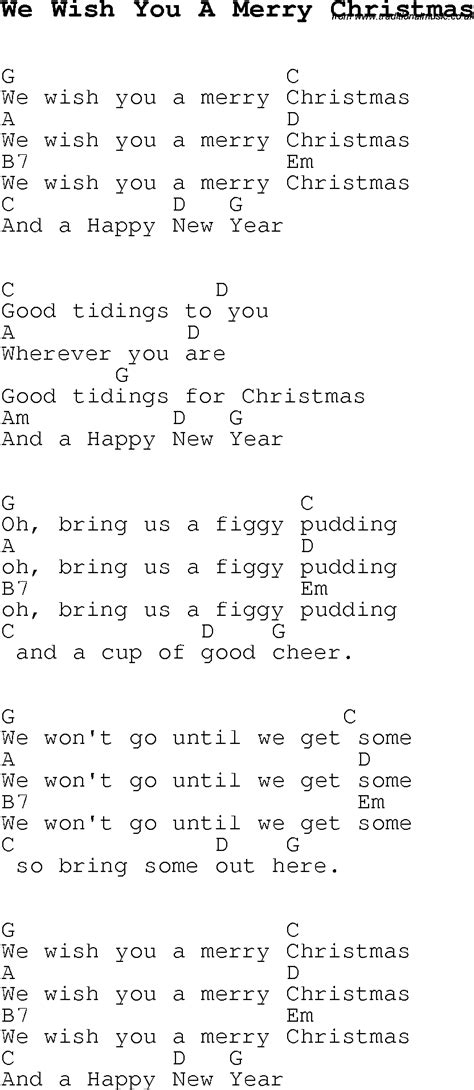 Printable We Wish You A Merry Christmas Lyrics Printable Calendars At