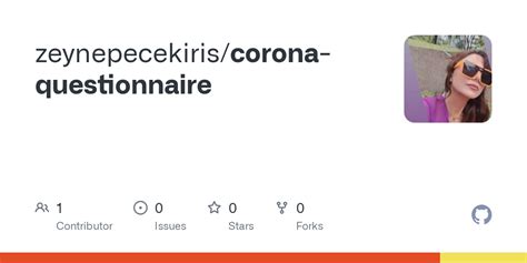 Github Zeynepecekiris Corona Questionnaire