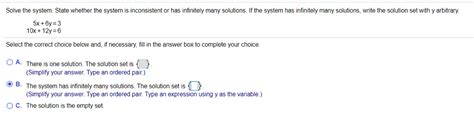 Answered Solve The System State Whether The Bartleby