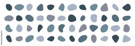 Pebble Vector Set Cobble Stones Different Rounded Shapes Collection Paving Shingle Beaches