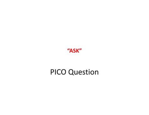 Pico Research Question