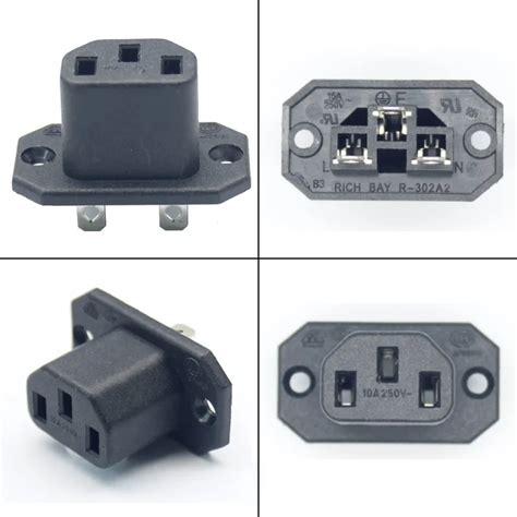 3pin Iec60320 C13 마운트 암 플러그 패널 전원 소켓 소켓 커넥터 Ac 250v 10a 리셉터클 Buy Iec60320 C13 전원 소켓 소켓 리셉터클