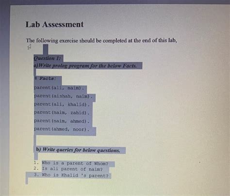 Solved Lab Assessment The Following Exercise Should Be