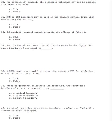 Solved 34 For Circularity Control The Geometric Tolerance