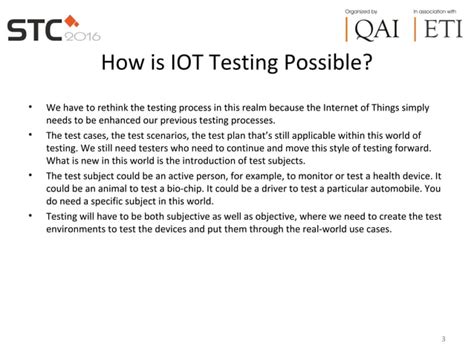 Stc 2016 Regional Round Iot Testing In Agile Ppt