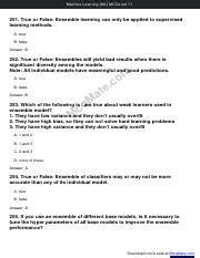 Machine Learning ML Solved MCQs Set 11 McqMate Com Pdf Machine Learning ML MCQs Set 11 251