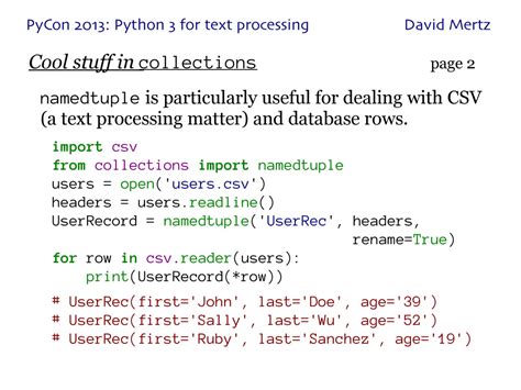 Why You Should Use Python 3 For Text Processing By David Mertz Speaker Deck