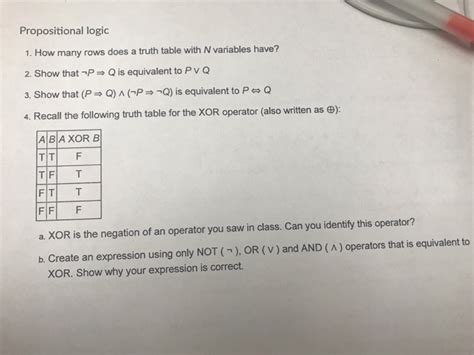 solved how many rows does a truth table with n variables