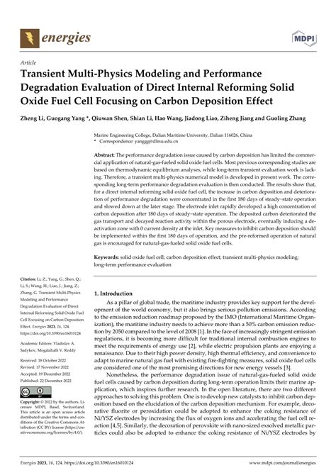 Pdf Transient Multi Physics Modeling And Performance Degradation Evaluation Of Direct Internal