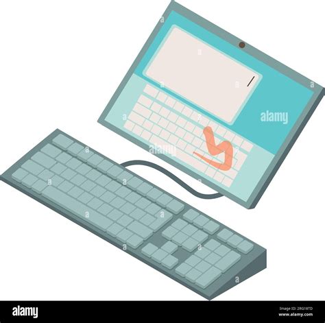Electronic Voting Icon Isometric Vector Tablet Connected To Portable