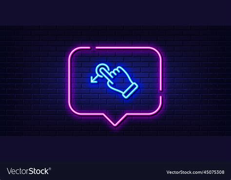 Drag Drop Gesture Line Icon Slide Arrow Sign Vector Image