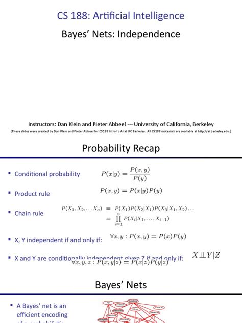 ai 17 bayes nets ii independence pdf bayesian network statistics