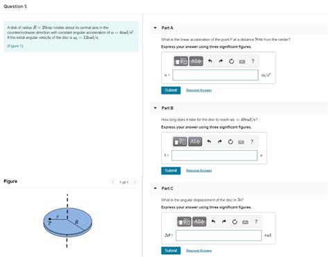 Solved Question 5 Part A A Disk Of Radius R 20cm Rotates Chegg Com