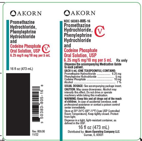 Promethazine Hydrochloride Phenylephrine Hydrochloride And Codeine Phosphate