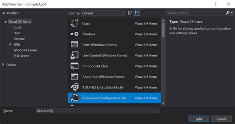 Application Configuration File Template Creates App Config For NET Core Projects Issue