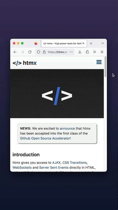 htmx looks pretty neat coding javascript youtube