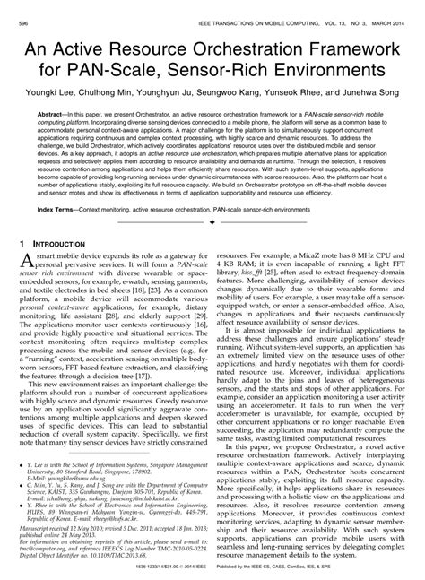 Pdf An Active Resource Orchestration Framework For Pan Scale Sensor Rich Environments