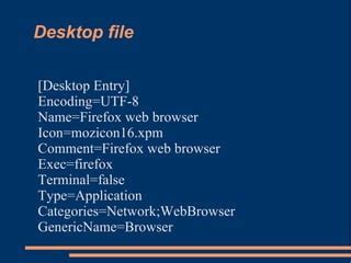 Free Desktop XDG Menu Specification PPT
